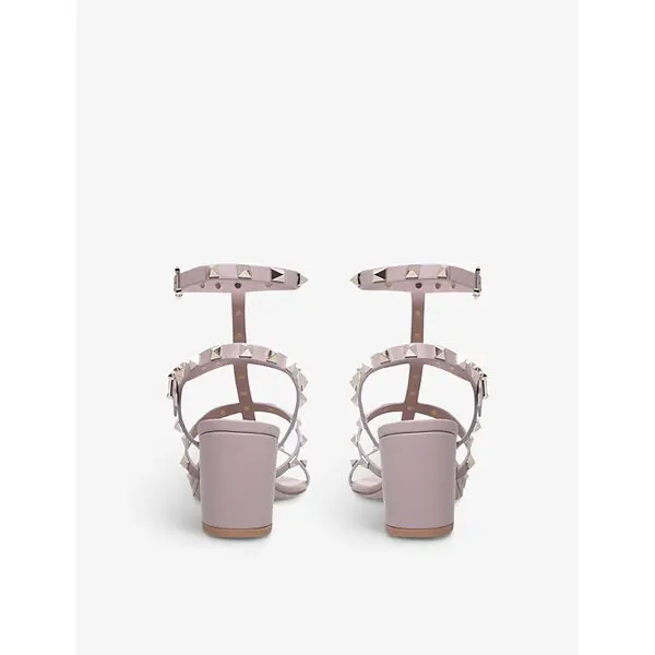 Valentino Garavani Rockstud Open-toe Leather Heeled Sandals - Blush