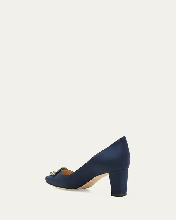 Manolo Blahnik Okkatto Crystal Silk Pumps