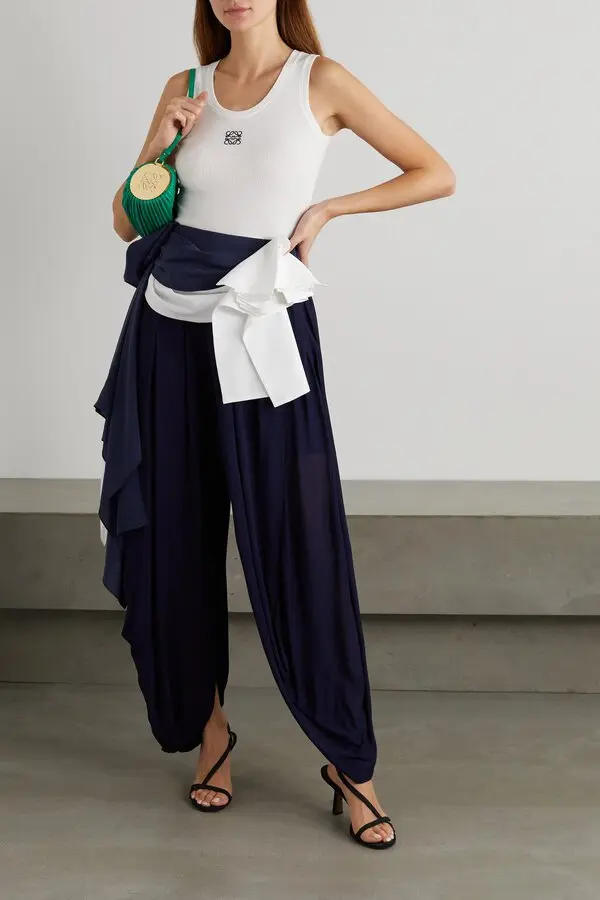 Loewe Balloon Draped Crepe Tapered Pants