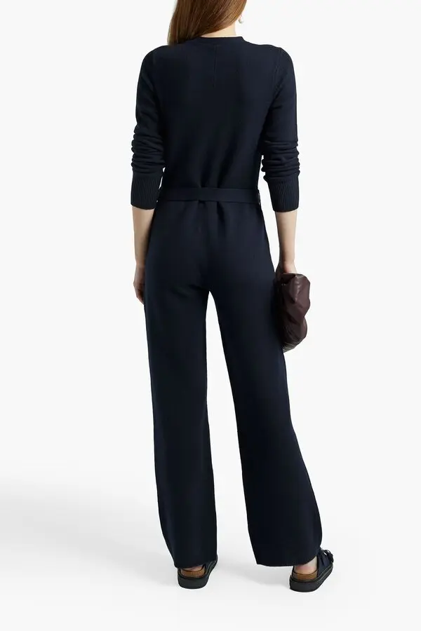 JOSEPH Belted Wool Jumpsuit