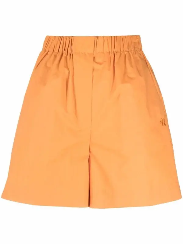 Nanushka Elasticated-waist Cotton Shorts - Orange