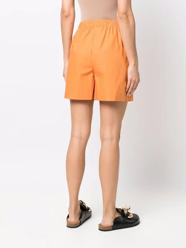Nanushka Elasticated-waist Cotton Shorts - Orange