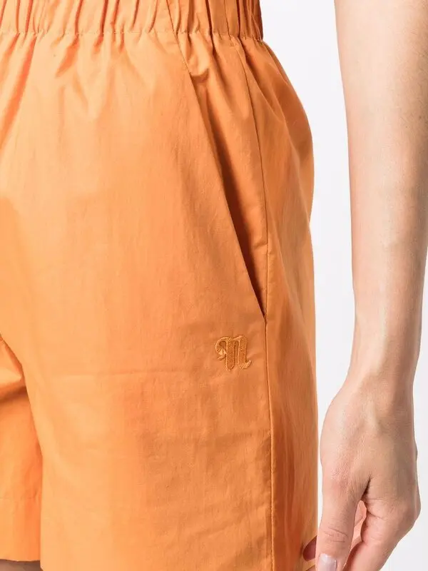 Nanushka Elasticated-waist Cotton Shorts - Orange
