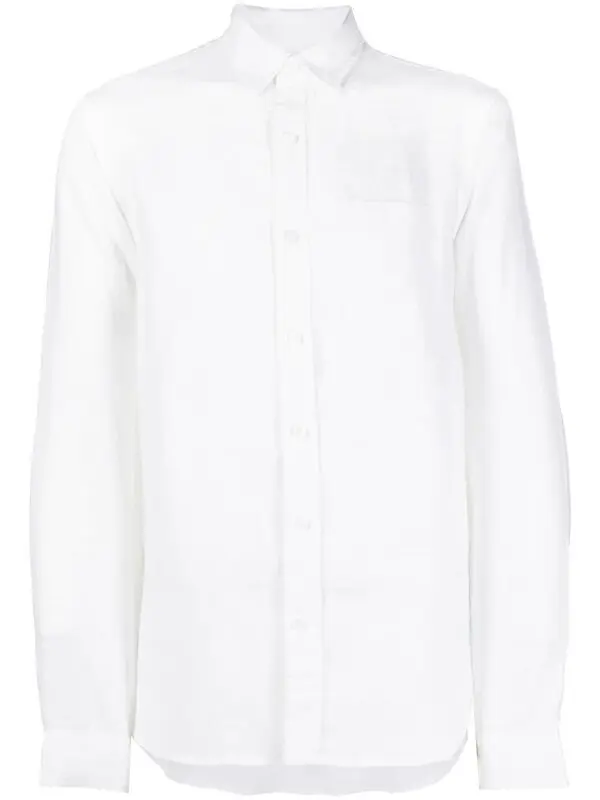 Vince Long-sleeve Linen Shirt - White