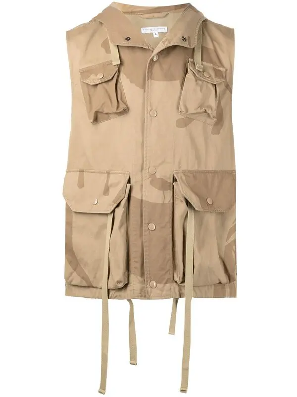 Engineered Garments Field Animal-print Gilet - Brown
