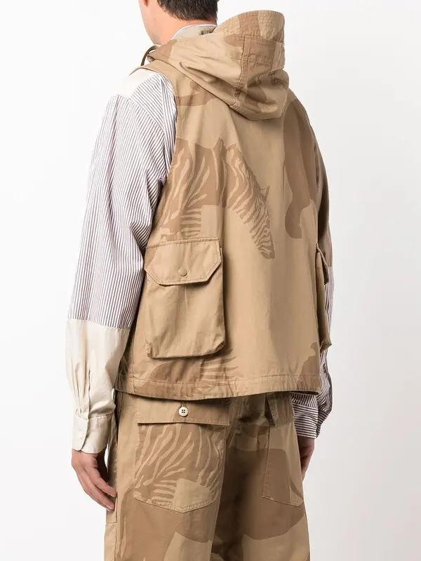 Engineered Garments Field Animal-print Gilet - Brown