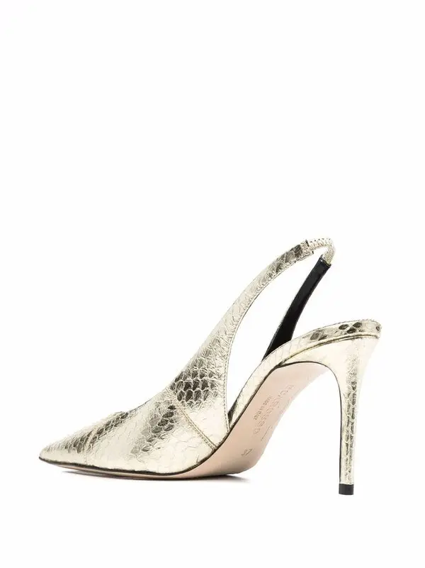 SCAROSSO X Brian Atwood Sutton Slingback Pumps - Gold