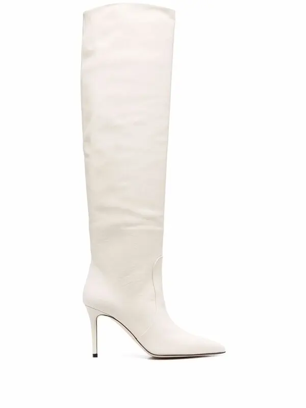 SCAROSSO X Brian Atwood Carra Leather Boots - Neutrals