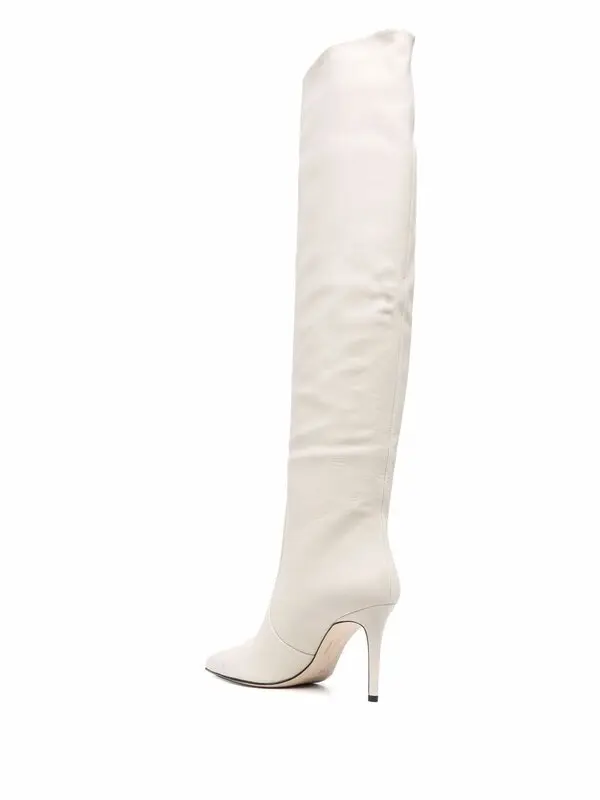 SCAROSSO X Brian Atwood Carra Leather Boots - Neutrals