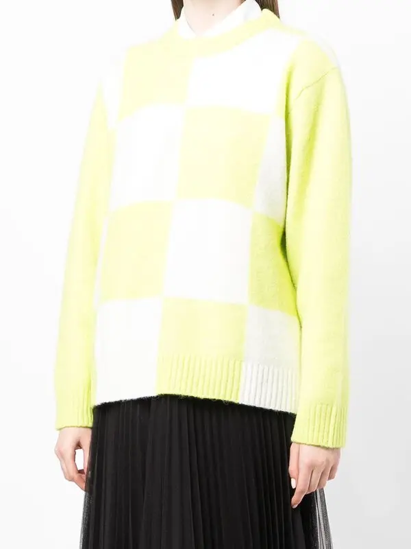 Baum Und Pferdgarten Oversized Check Wool-blend Sweater - White
