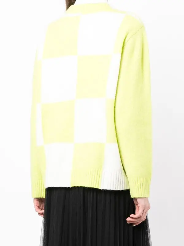 Baum Und Pferdgarten Oversized Check Wool-blend Sweater - White
