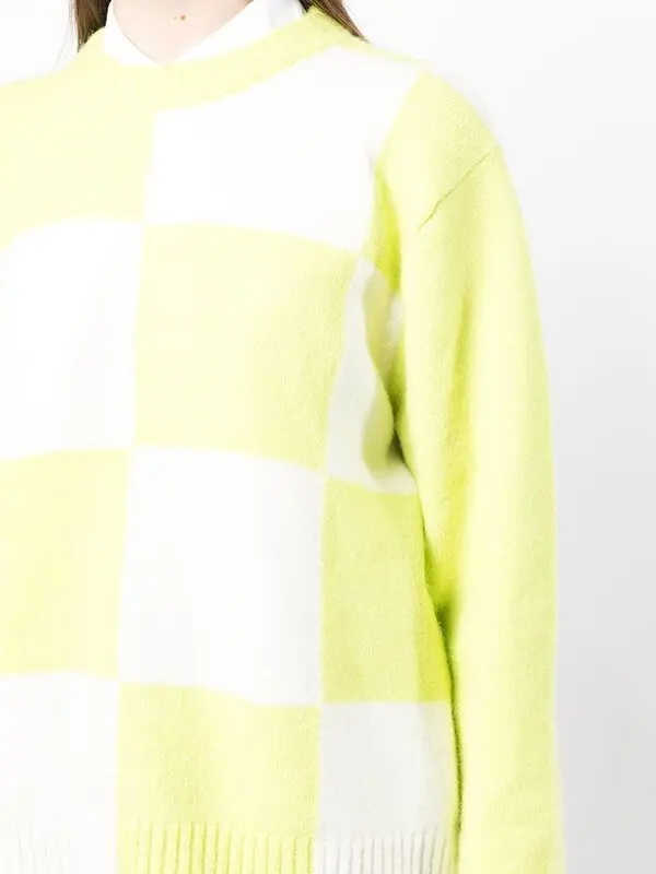 Baum Und Pferdgarten Oversized Check Wool-blend Sweater - White