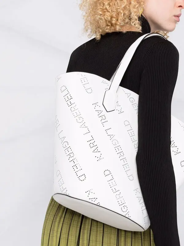 Karl Lagerfeld Punched Logo Tote