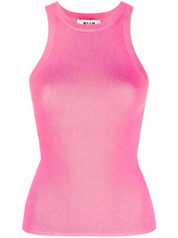 MSGM Ribbed-knit Sleeveless Top
