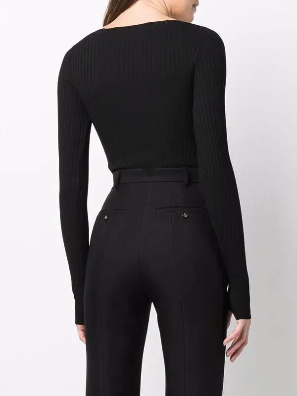 ANDREĀDAMO Ribbed-knit Bodysuit