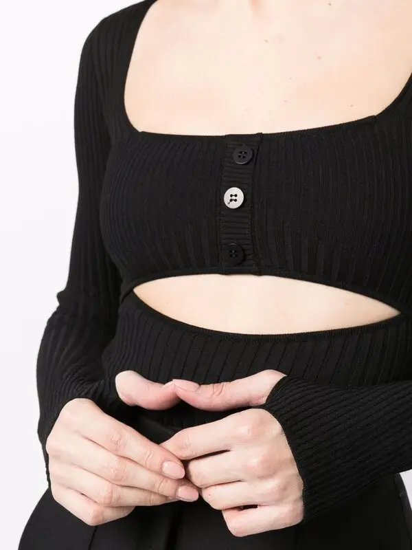 ANDREĀDAMO Ribbed-knit Bodysuit