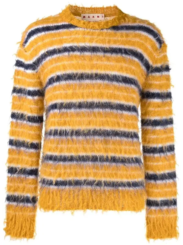 Marni Striped Long-sleeve Sweater - Yellow