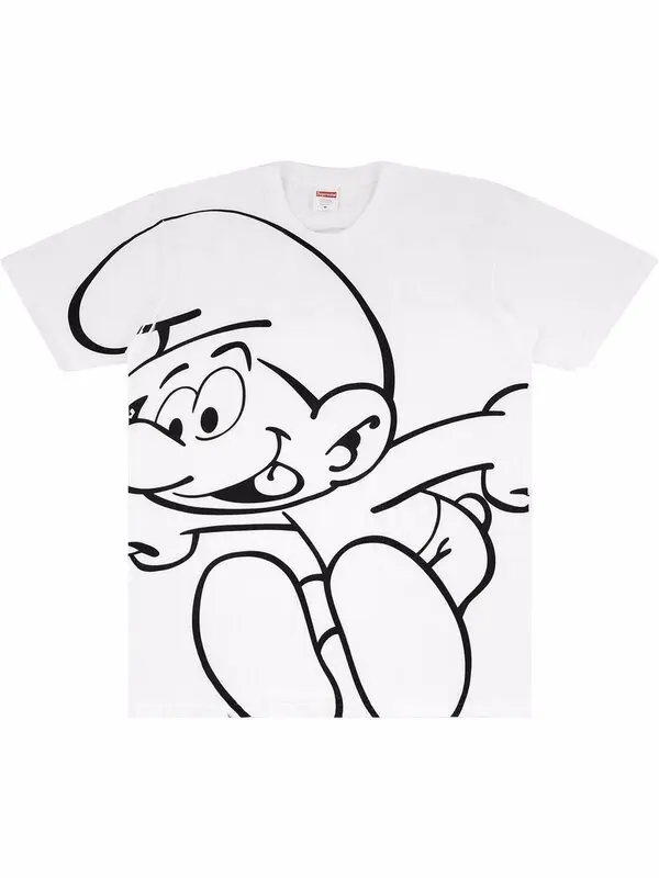 Supreme X Smurfs Cartoon-print T-shirt - White
