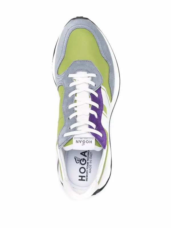 Hogan Logo Panelled Sneakers - Green
