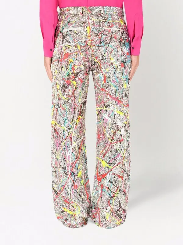 Dolce & Gabbana Paint Splatter Wide Leg Trousers