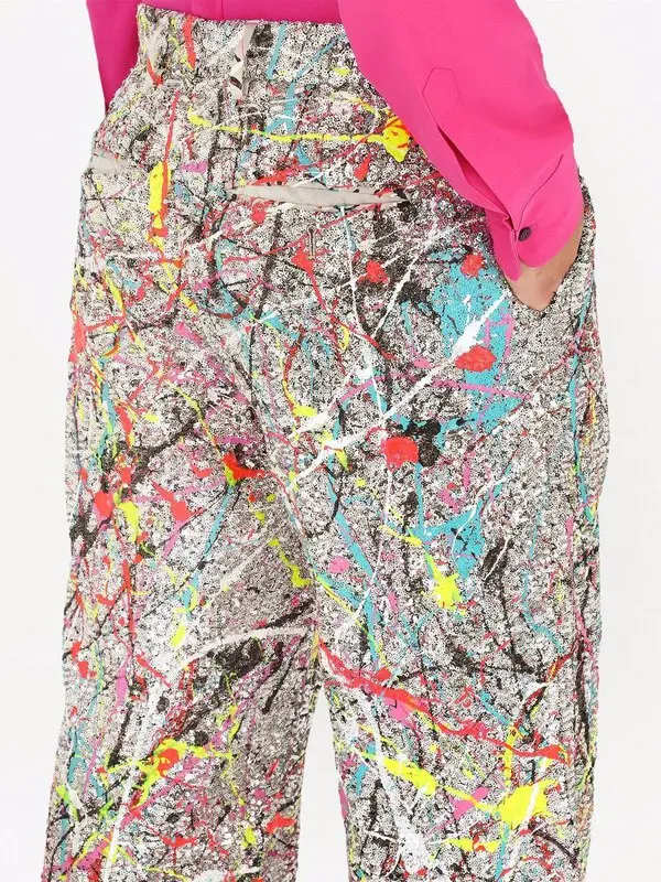 Dolce & Gabbana Paint Splatter Wide Leg Trousers