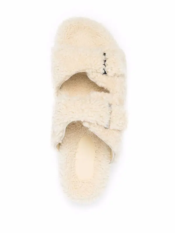 Alexander McQueen Shearling-trim Open Toe Sandals
