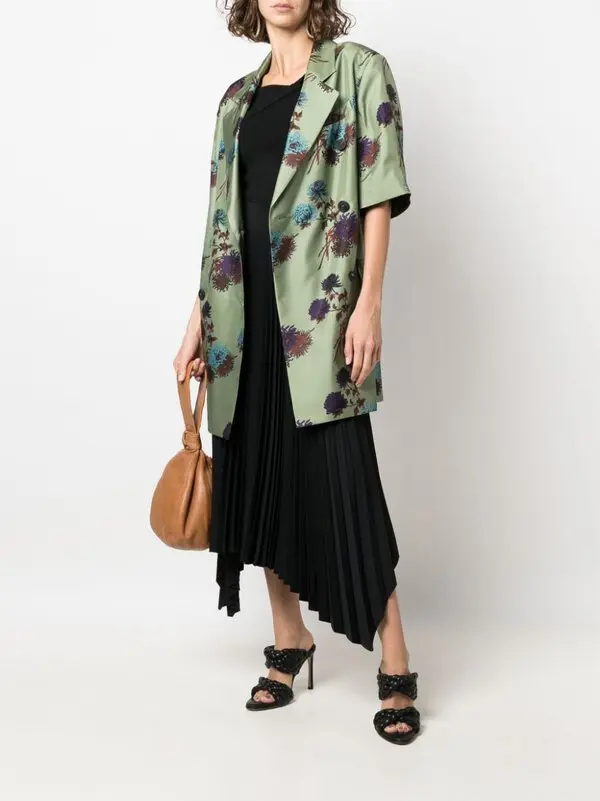Alberto Biani Floral Print Double-breasted Dress