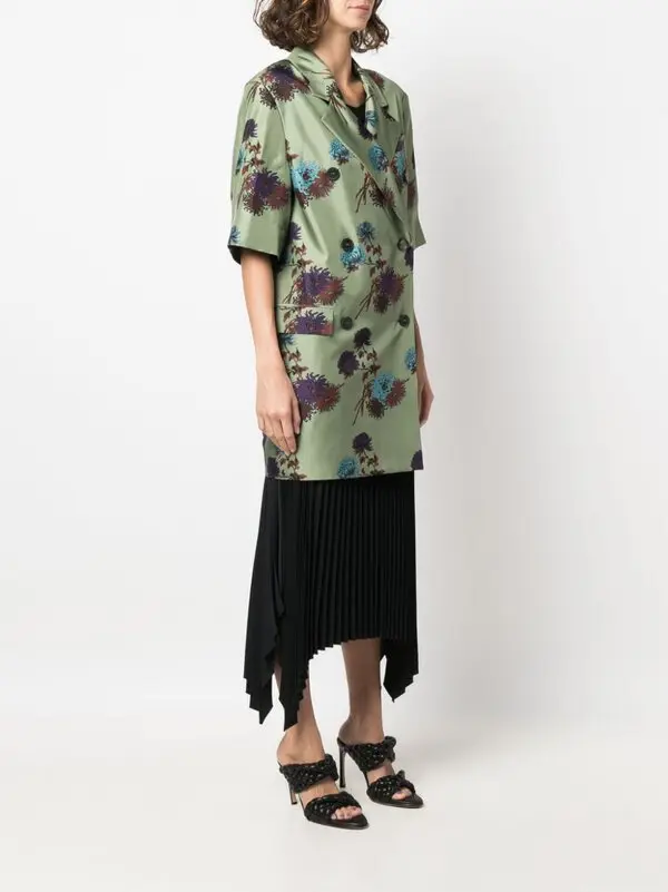 Alberto Biani Floral Print Double-breasted Dress