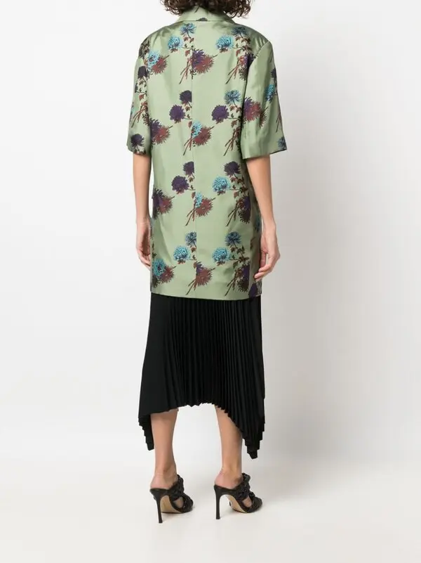 Alberto Biani Floral Print Double-breasted Dress