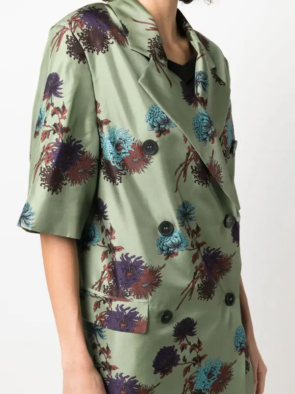 Alberto Biani Floral Print Double-breasted Dress