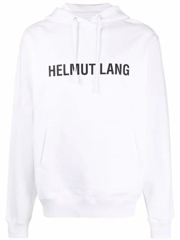 Helmut Lang Logo-print Drawstring Hoodie - White