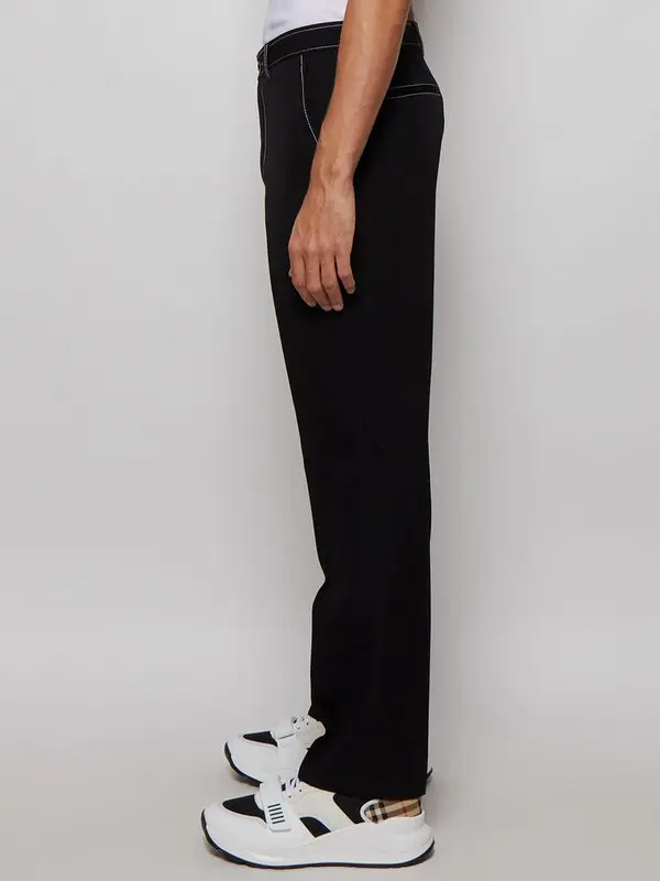 Burberry Grain De Poudre Wool Tailored Trousers