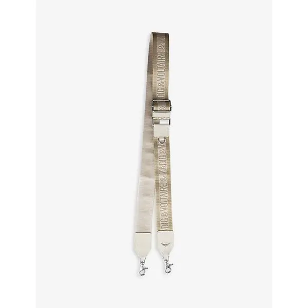 Zadig&Voltaire Logo-print Woven Shoulder Strap - Gold
