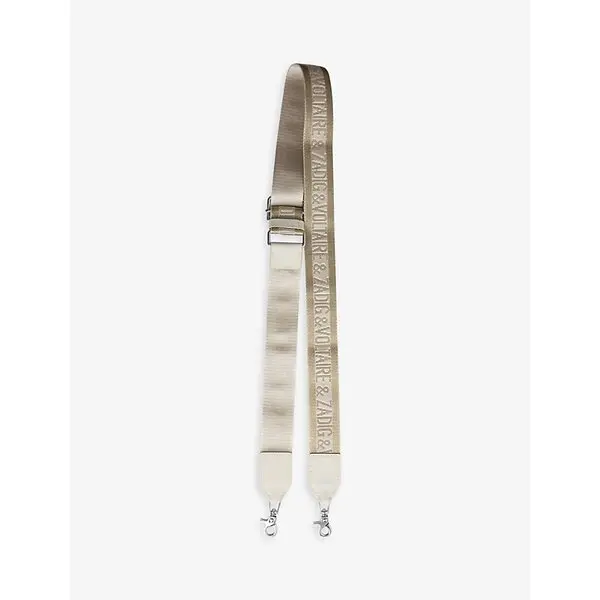 Zadig&Voltaire Logo-print Woven Shoulder Strap - Gold