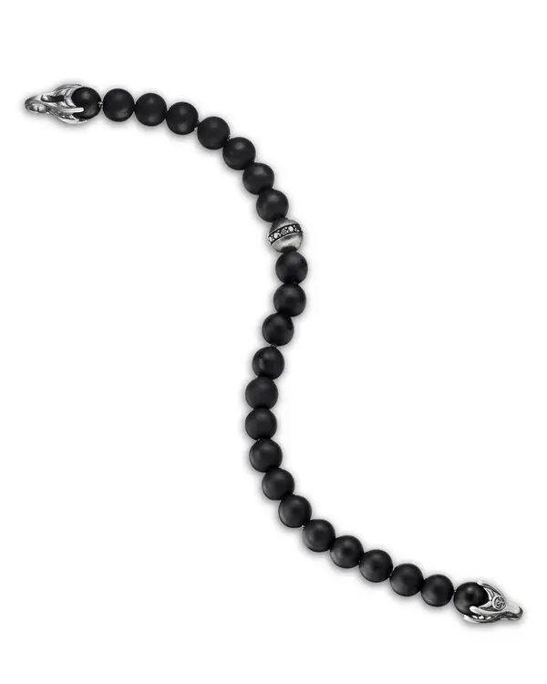 David Yurman Spiritual Beads Bracelet With Black Onyx And Diamond - Black/silver