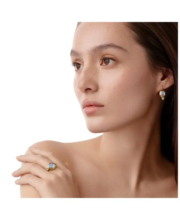 Temple St. Clair 18k Yellow Gold Blue Moonstone & Diamond Ring - White/gold