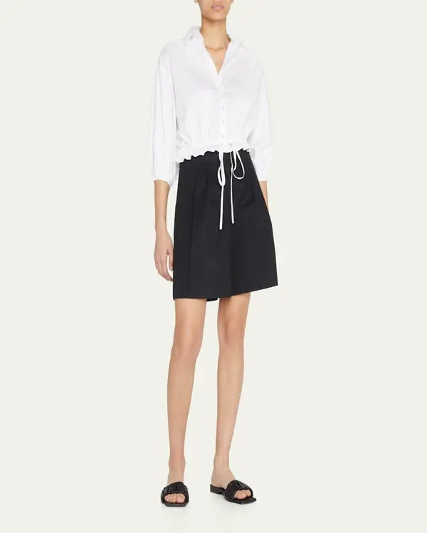 Cara Cara Hutton Cropped Top - White