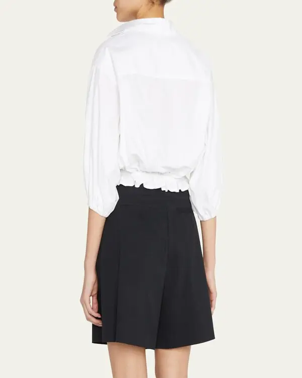 Cara Cara Hutton Cropped Top - White