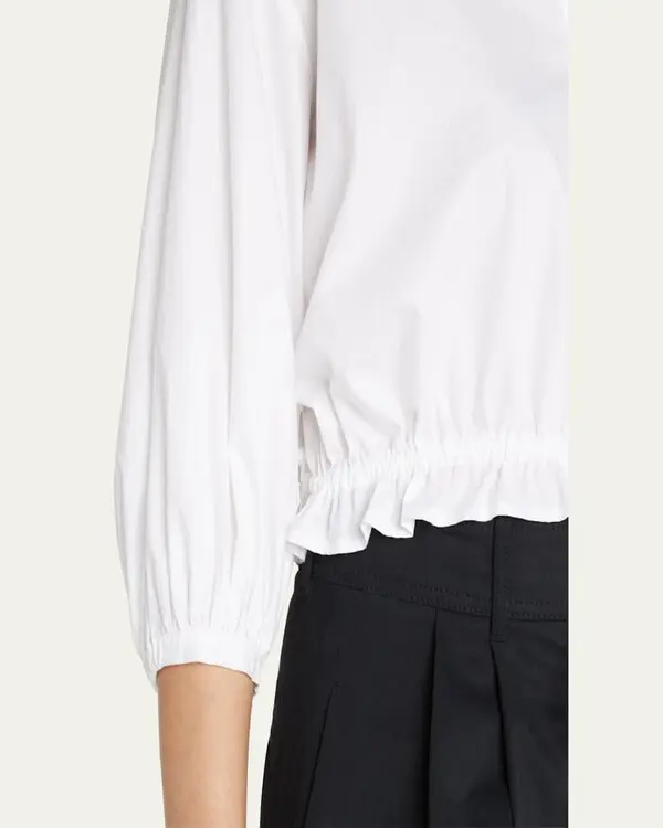 Cara Cara Hutton Cropped Top - White