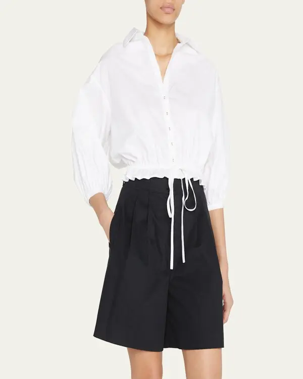Cara Cara Hutton Cropped Top - White