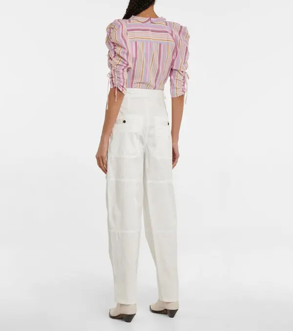 Isabel Marant Étoile Ferima High-rise Tapered Cotton Pants