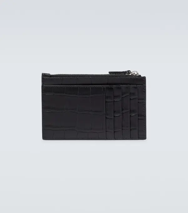 Balenciaga Cash Croc-effect Leather Wallet