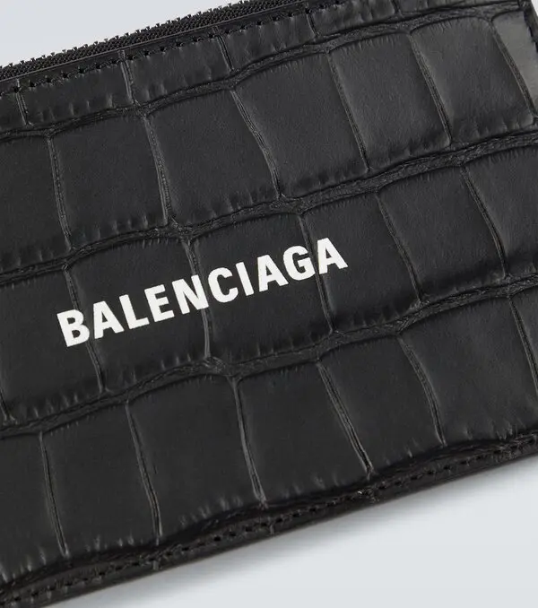 Balenciaga Cash Croc-effect Leather Wallet