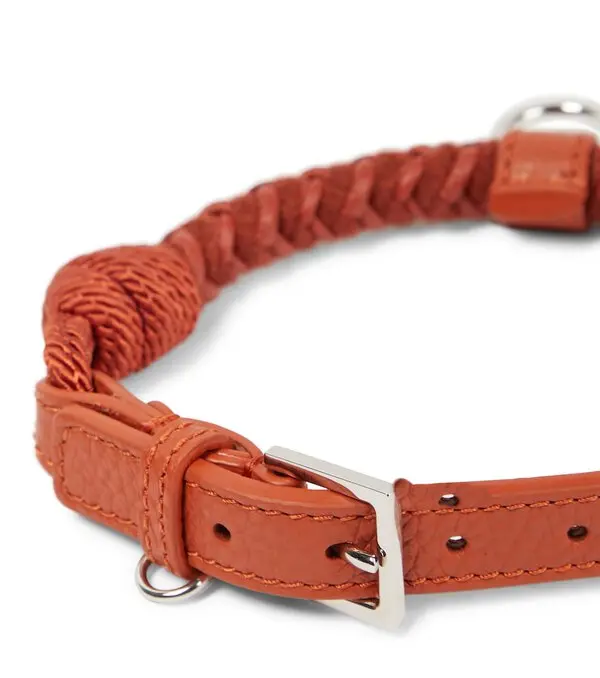 Loro Piana Leather And Cashmere Dog Collar