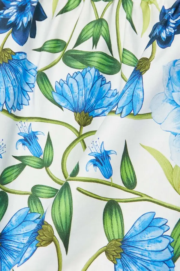 Borgo De Nor Daniela Tiered Floral-Print Cotton Midi Dress In Blue - 36%  Off | Editorialist
