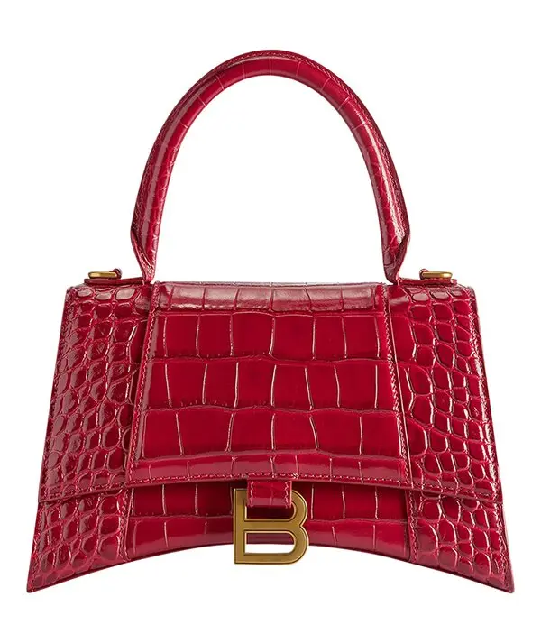 Balenciaga Hourglass Small Croc-effect Leather Tote