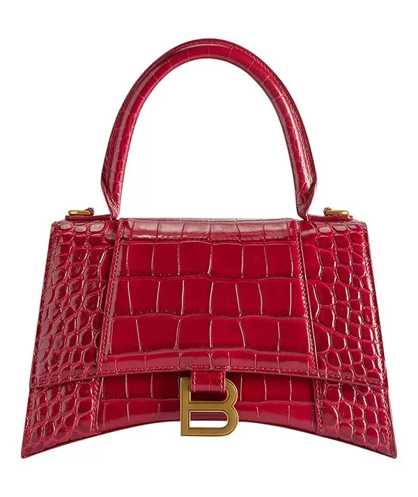 Balenciaga Hourglass Small Croc-effect Leather Tote