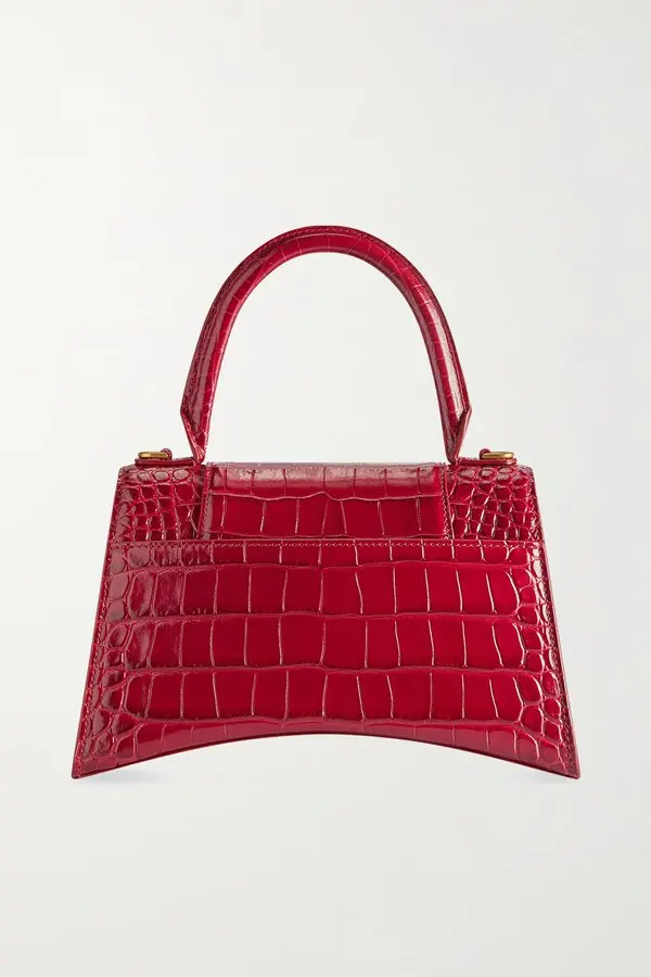 Balenciaga Hourglass Small Croc-effect Leather Tote