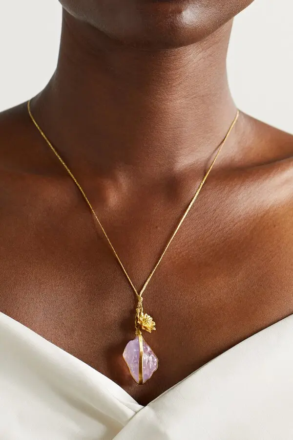 PIPPA SMALL 18-karat Cord And Quartz Necklace