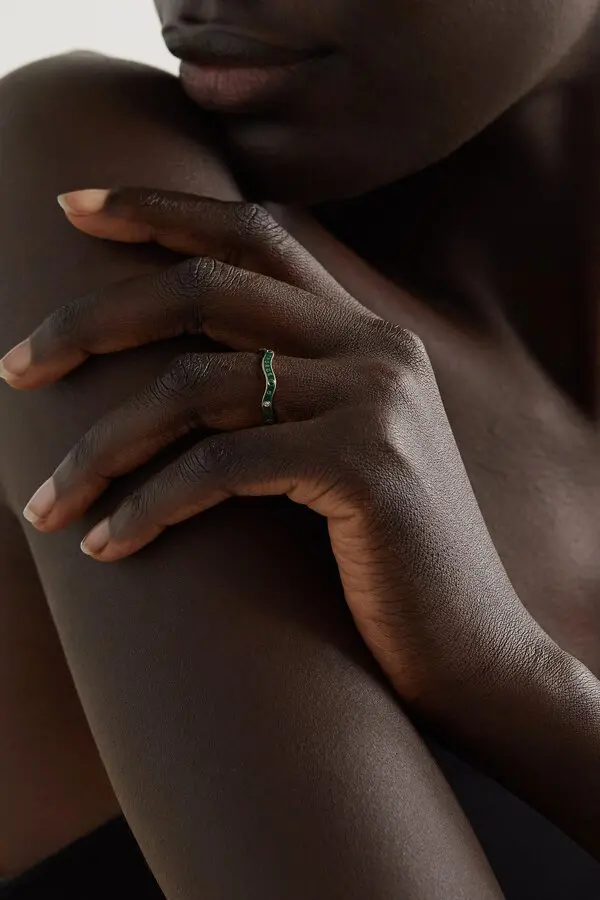 MARLO LAZ Zodiac Wave 14-karat Enamel And Multi-stone Ring